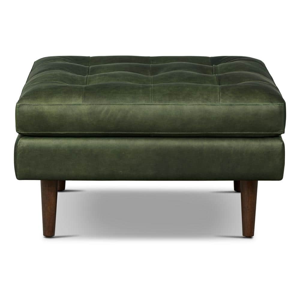 Napa Olivine Green Leather Rectangle 35 in. Ottoman LR-700-OLG - The ...