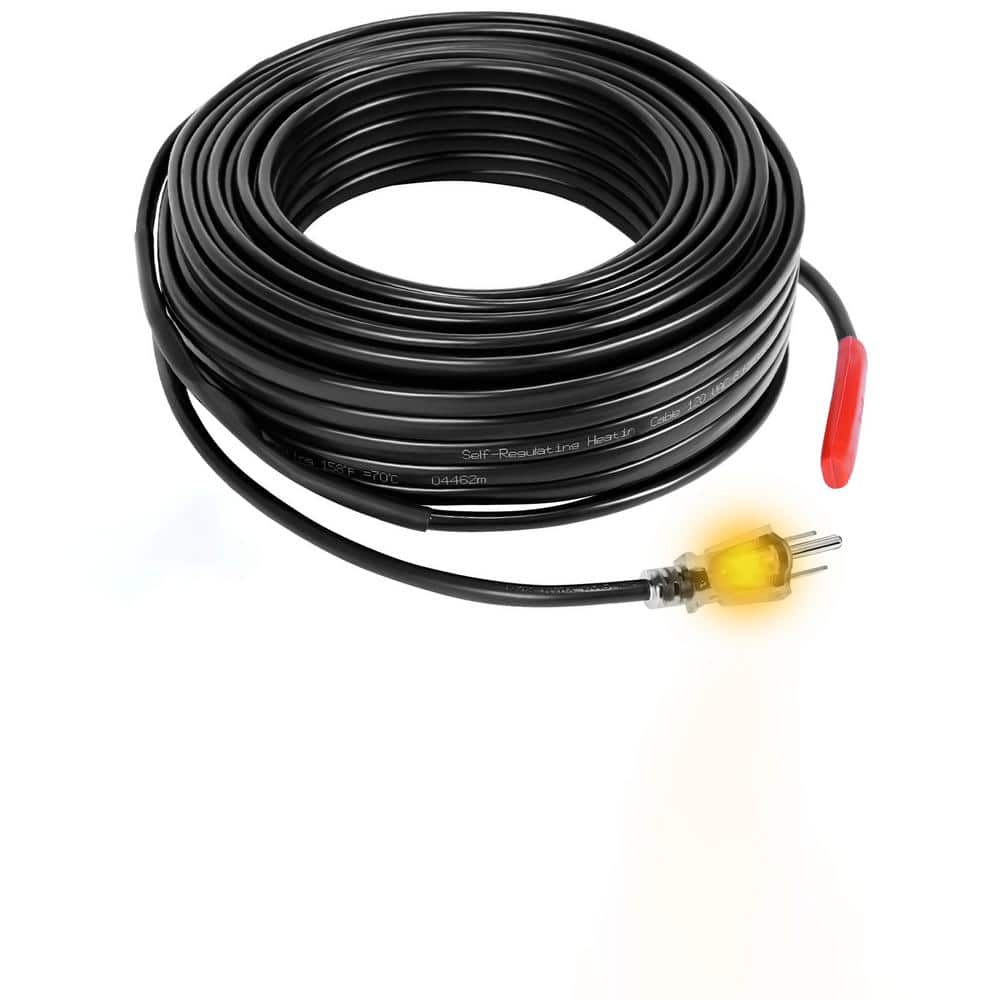 BOZTIY 140 ft. Self-Regulating Roof Heating Cable Pipe Deicing Heating ...