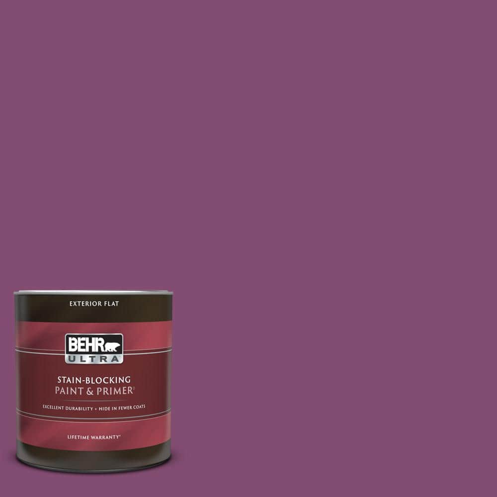 BEHR ULTRA 1 qt. #680B-7 Sugar Plum Flat Exterior Paint & Primer 485304 ...