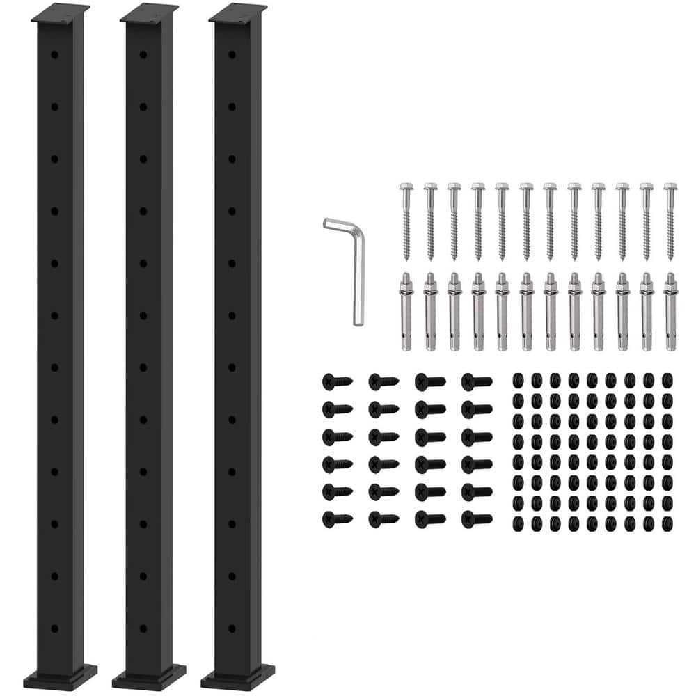 Afoxsos Stainless Steel 42 in. Cable Railing Line Post with Cable ...