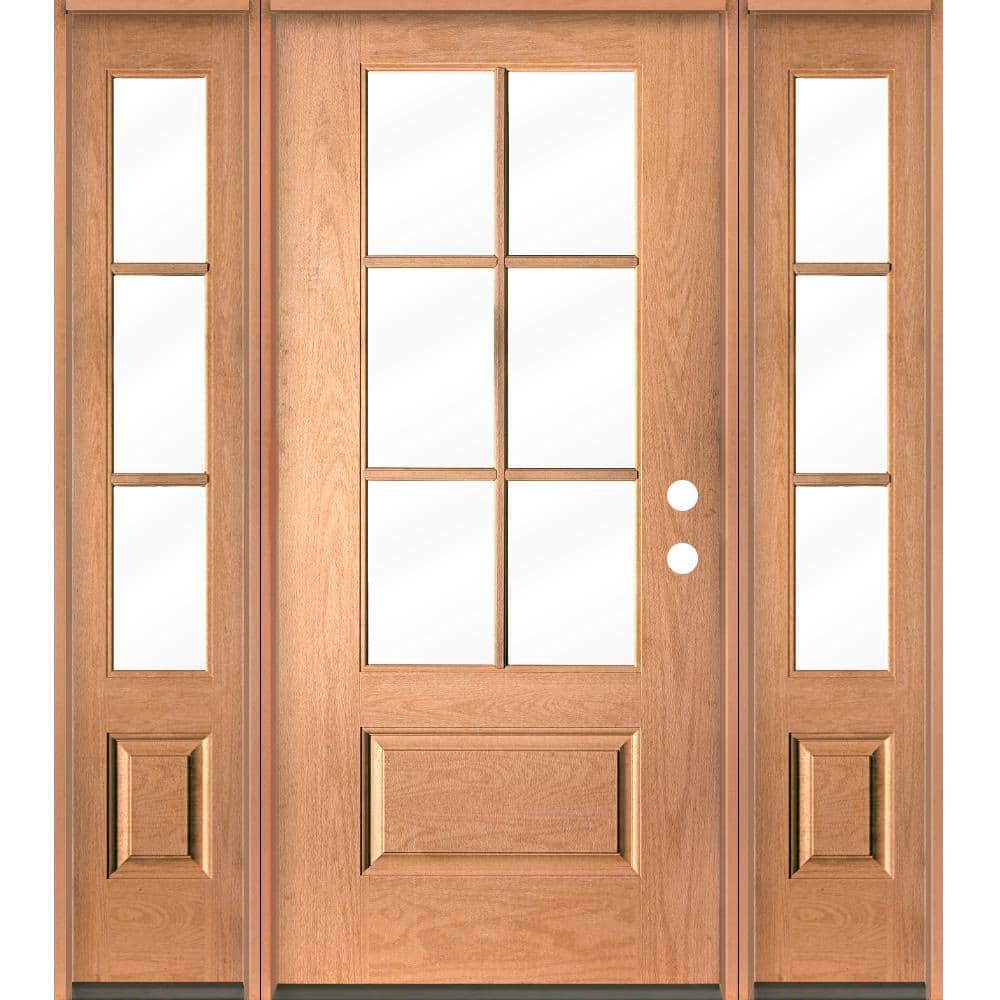Krosswood Doors UINTAH Farmhouse 64 in. x 79 in. 6-Lite Left-Hand ...