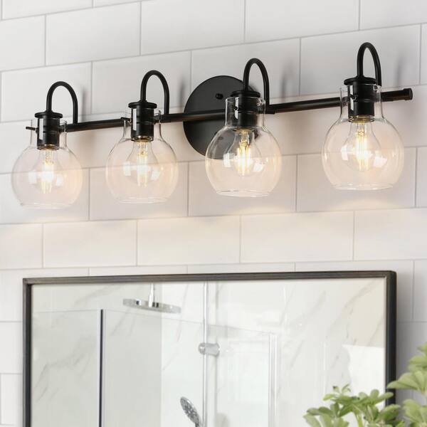 Reviews for LNC Modern Industrial 28.5 in. 4-Light Black Bath Vanity ... Reviews for LNC Modern Industrial 28.5 in. 4-Light Black Bath Vanity ...