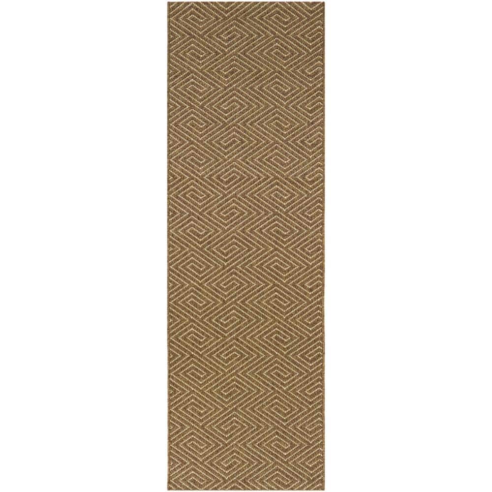 Hampton Bay Neutral 2 ft. x 7 ft. Runner Concentric Tiles Indoor ...