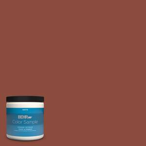 BEHR PREMIUM PLUS 8 oz. #QE-14 Spiced Red Semi-Gloss Interior/Exterior ...