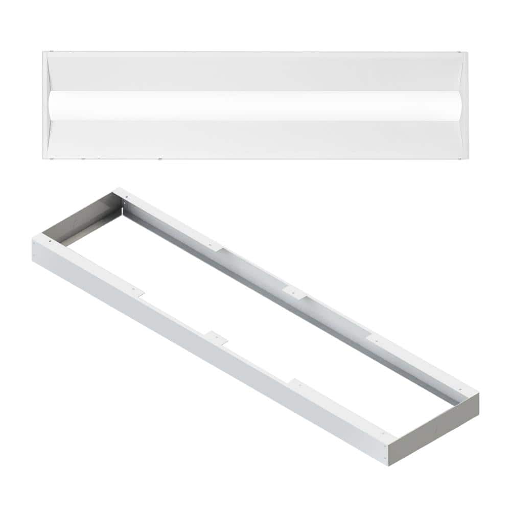 ETI LIGHTING 1 ft. x 4 ft. Center Basket Integrated LED Troffer Light ...