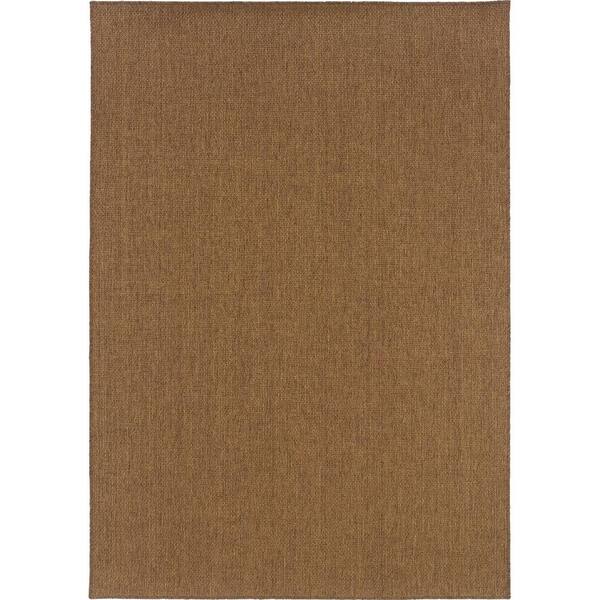 AVERLEY HOME Caicos Tan 4 ft. x 6 ft. Basket Weave Indoor/Outdoor Patio ...