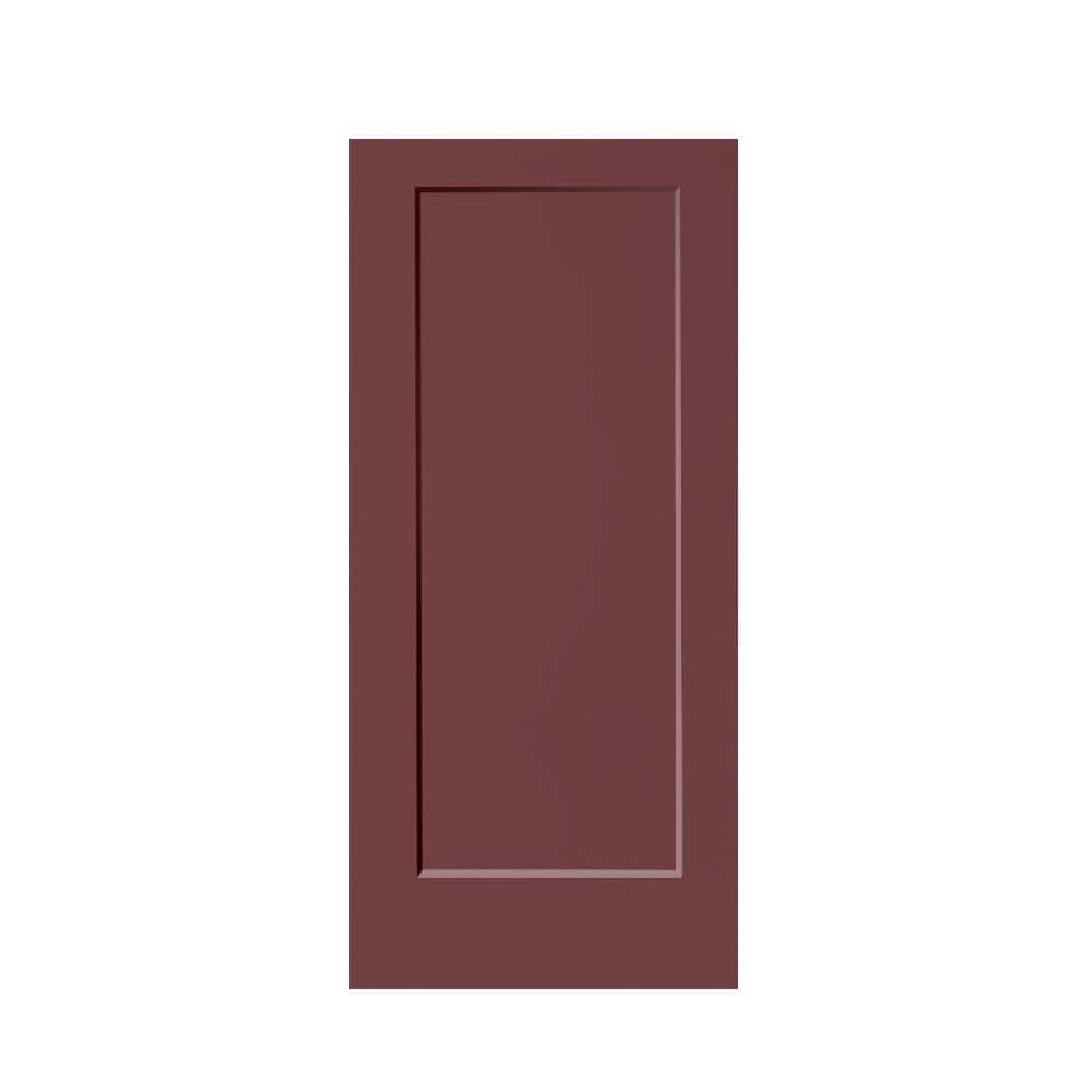 CALHOME 30 in. x 80 in. Maroon Stained Composite MDF 1-Panel Interior ...