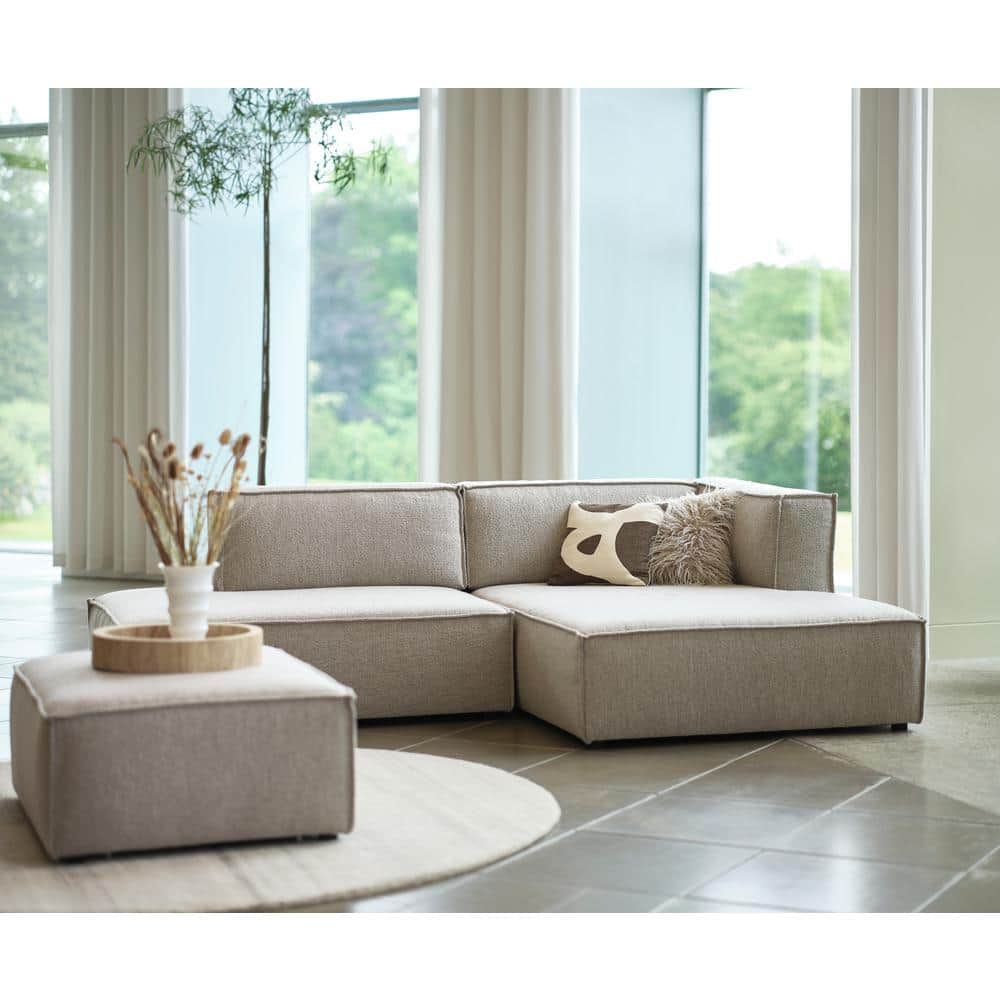 Nyhus Dockson Taupe Polyester Right Side Facing Chaise Lounge DOCK-4733 ...