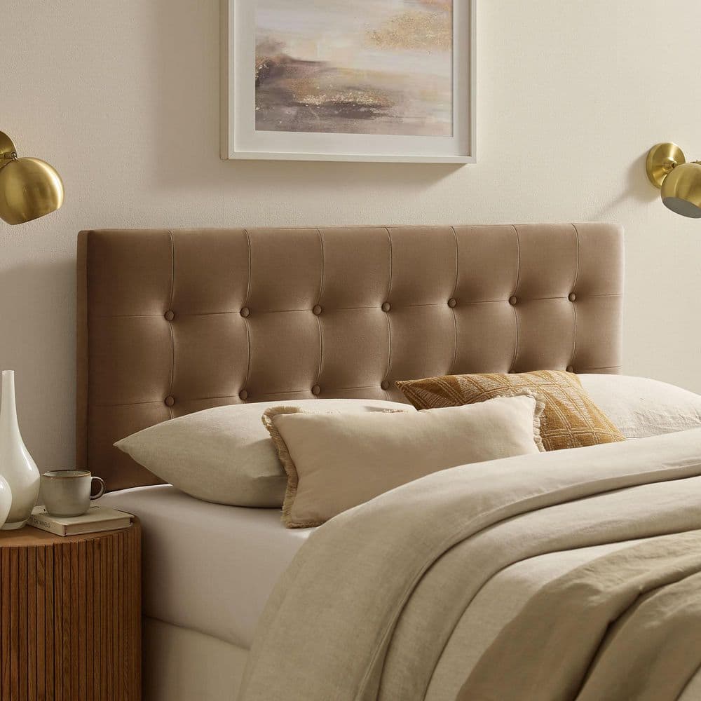 MODWAY Emily King Size Performance Velvet Headboard in Taupe MOD-7286 ...