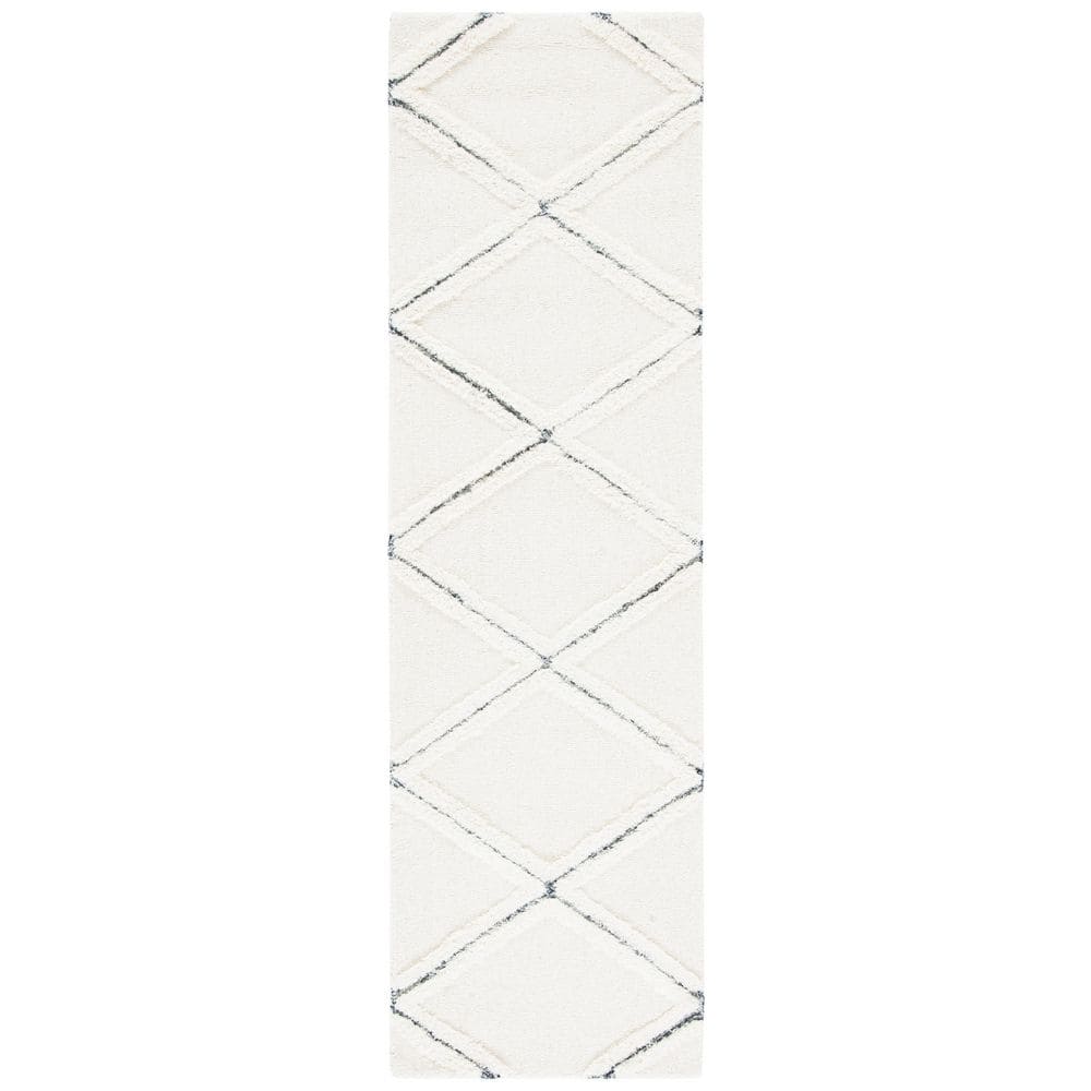 SAFAVIEH Casablanca 2 ft. x 8 ft. Ivory Diamond High-Low Runner Rug ...