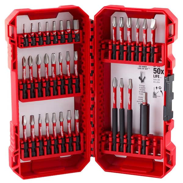 Milwaukee SHOCKWAVE Impact Duty Alloy Steel Screw Driver Bit Set 35 Piece 48 32 4032 The Home Depot