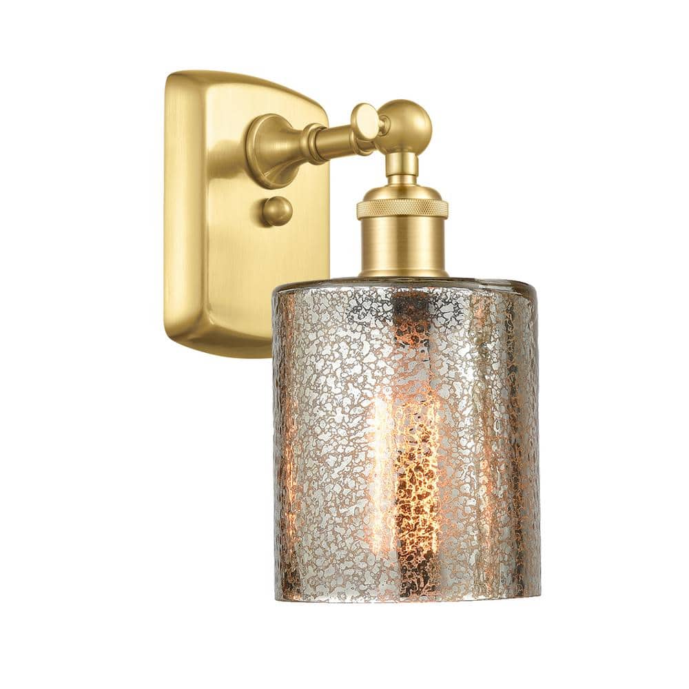 Innovations Cobbleskill 1-Light Mercury, Satin Gold Wall Sconce with ...
