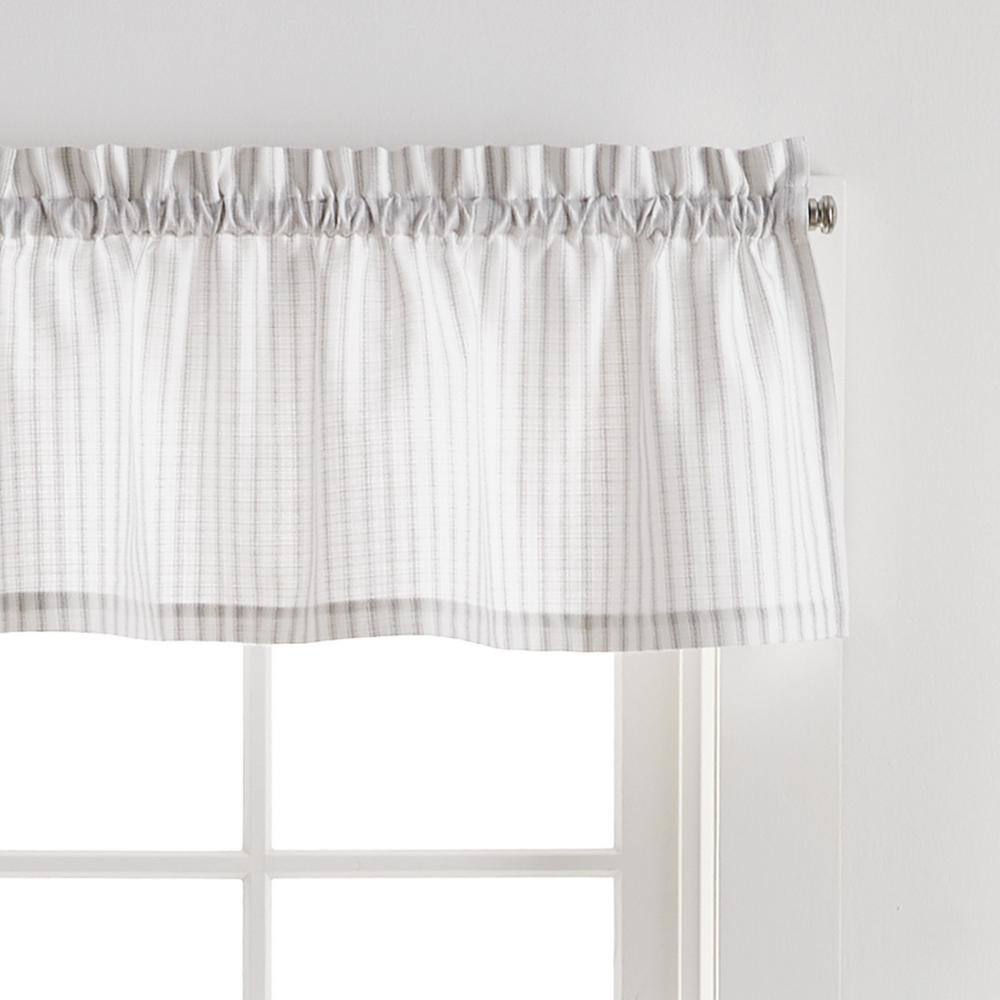 Martha Stewart Ticking Stripe Valance Grey - 28 in. W x 36 in. L ...