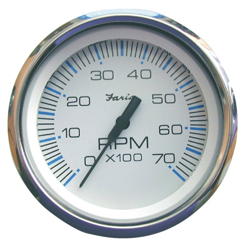 Faria Chesapeake Stainless Steel White 4 in. Gauge - Tachometer, 6000 ...
