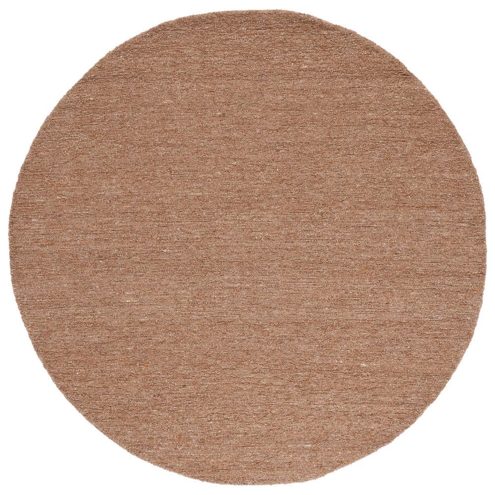 SAFAVIEH Himalaya 6 ft. x 6 ft. Light Brown Solid Modern Round Area Rug ...