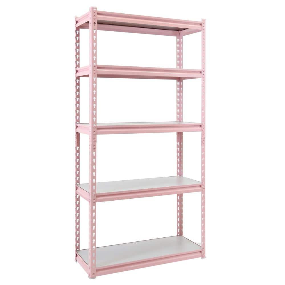 KING'S RACK Pink 5-Tier Boltless Tier Height Adjustable Steel Garage ...