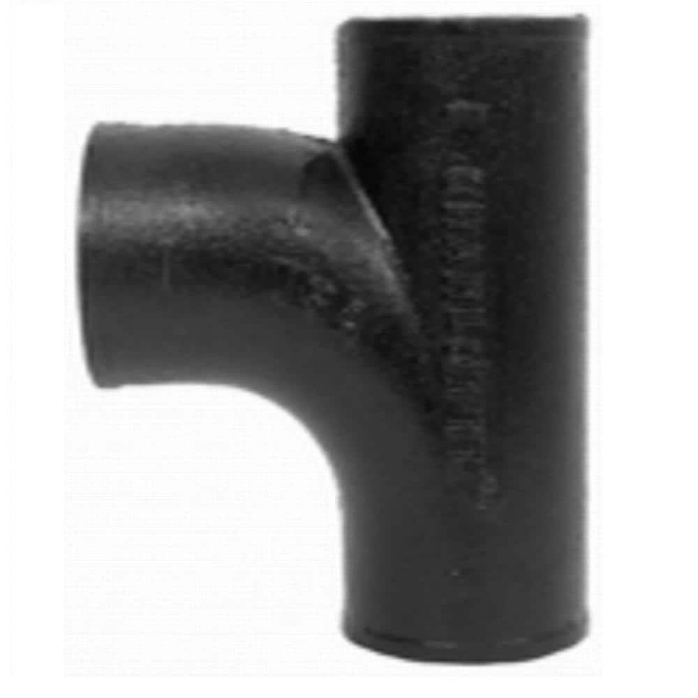 Charlotte Pipe 4 in. x 2 in. Cast-Iron DWV No-Hub Sanitary Tee NHTY42 ...