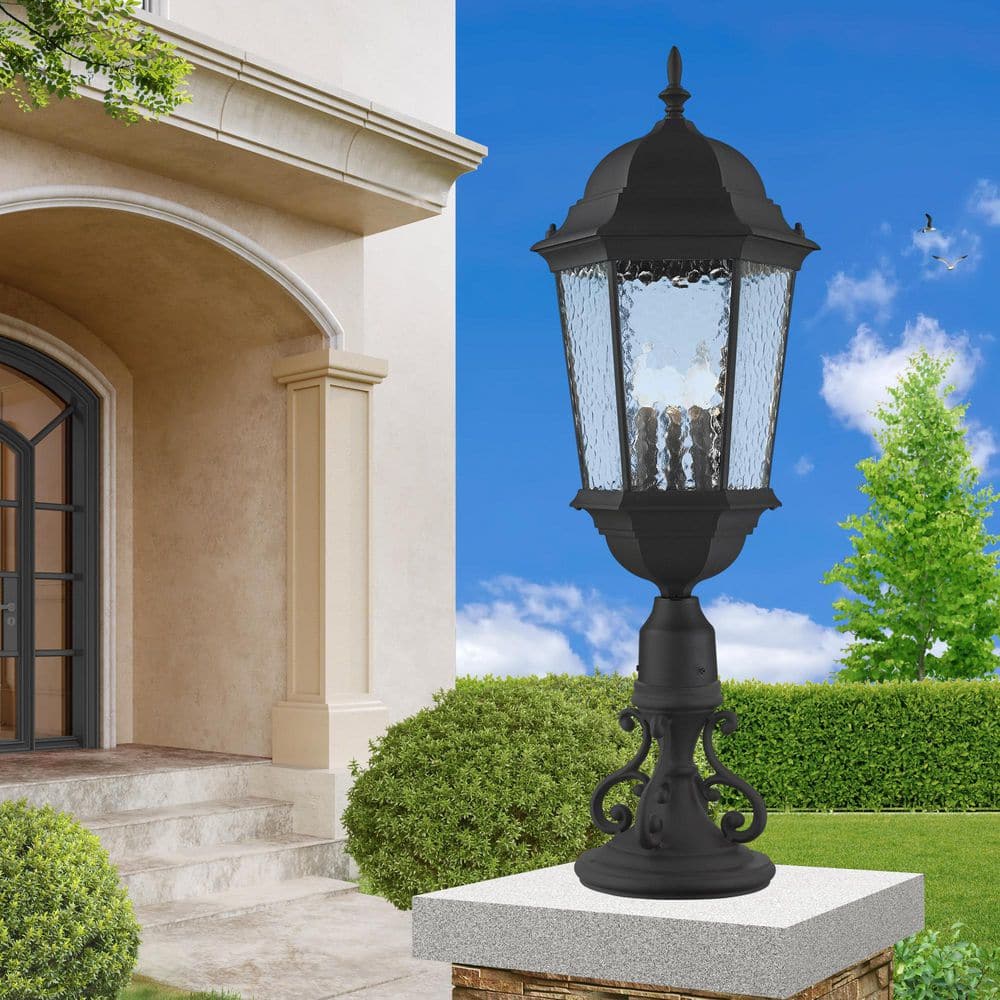 AVIANCE LIGHTING Hathshire 3-Light Textured Black Cast Aluminum ...
