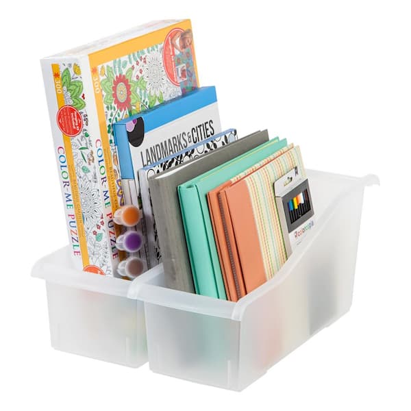 IRIS Connecting Book Bin in Clear (8-Pack) 586133
