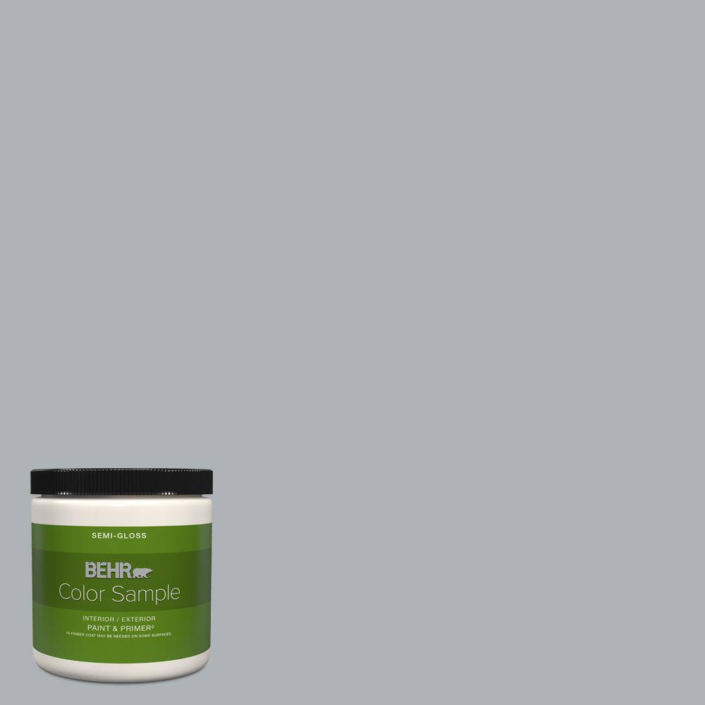BEHR PREMIUM PLUS 8 oz. #N510-3 Stargazer Semi-Gloss Interior/Exterior ...
