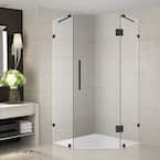 Aston Neoscape 42 in. x 72 in. x 42 in. Frameless Neo-Angle Hinged Shower Door in Matte Black ...