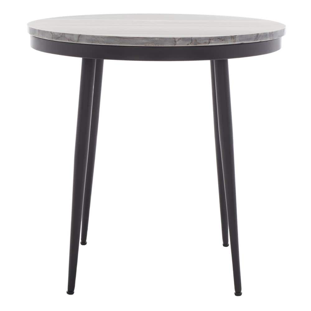 SAFAVIEH Nylah 19 in. Gray/Black Round Marble End Table ACC3716A - The Home Depot