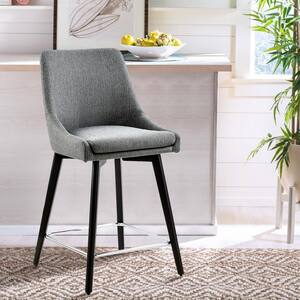 Homy Casa Aldridge 26 in. Grey Low Back Metal Frame Counter Stool with ...
