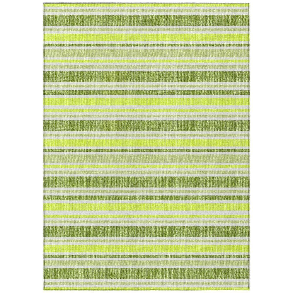 HomeRoots Green and Yellow 3 ft. x 4 ft. Woven Striped Polyester ...