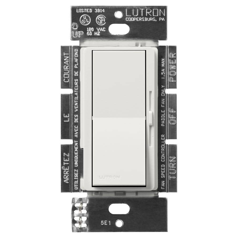 Lutron Diva 3-Speed Fan Control, Single-Pole/3-Way, 1.5 Amp, Lunar Gray ...