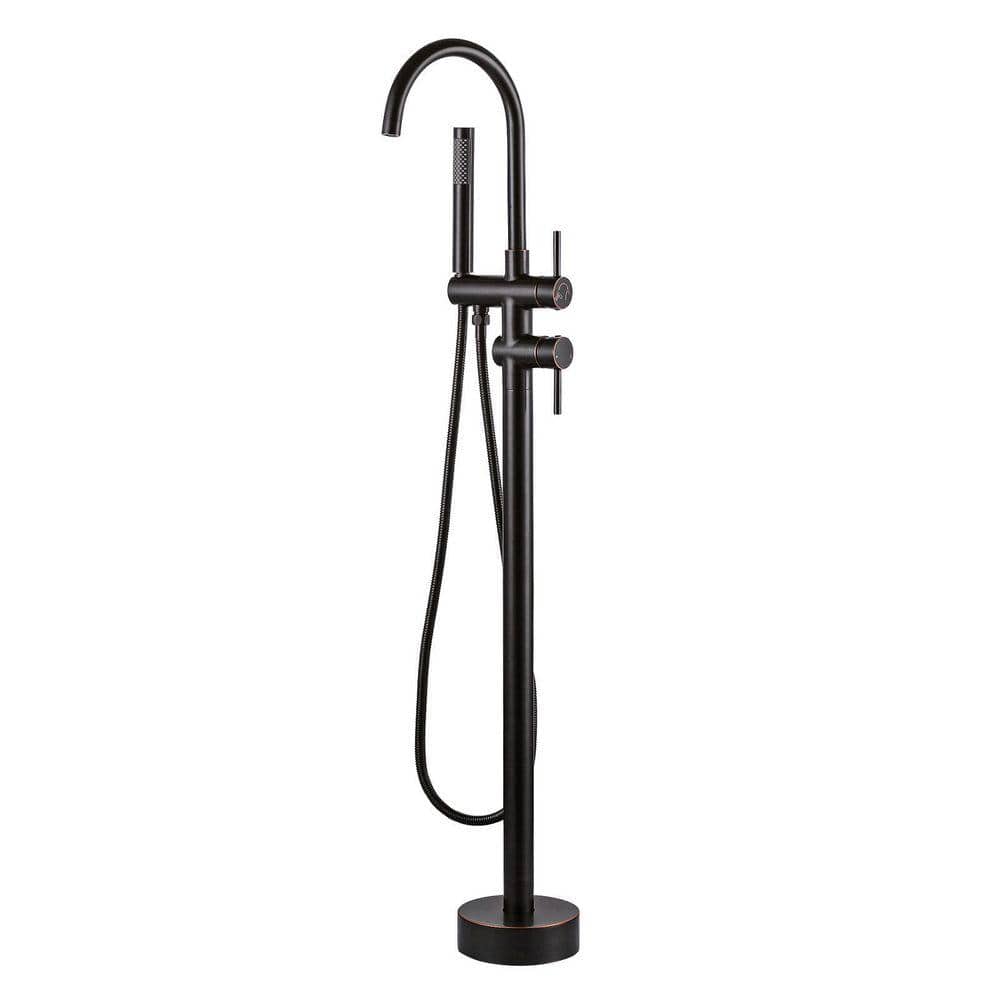 ALEASHA 2-Handle Freestanding Tub Faucet with Hand Shower in Oil Rubbed ...