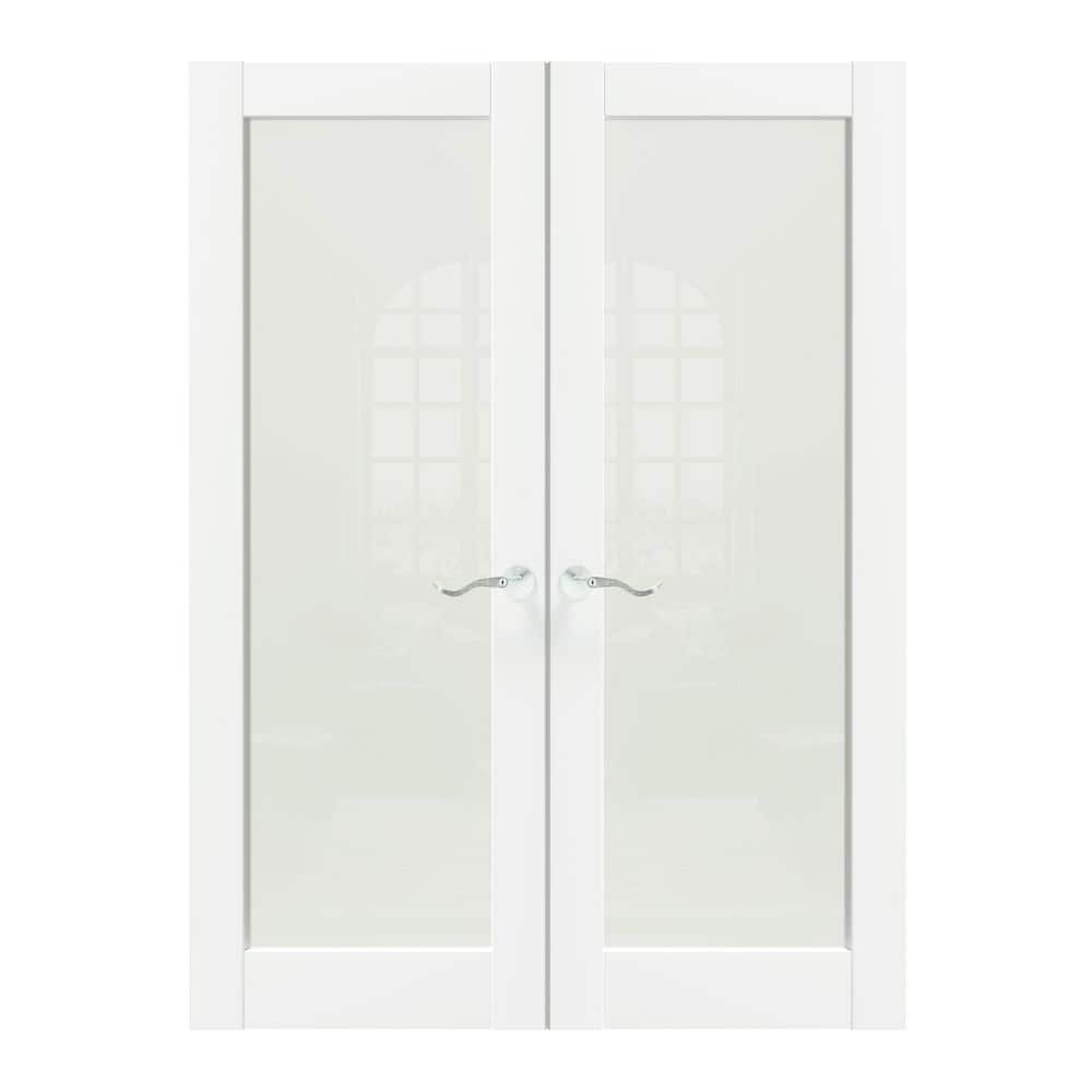 TENONER 60 in. x 80 in. Composite, MDF, Full Lite, Frosted Glass ...