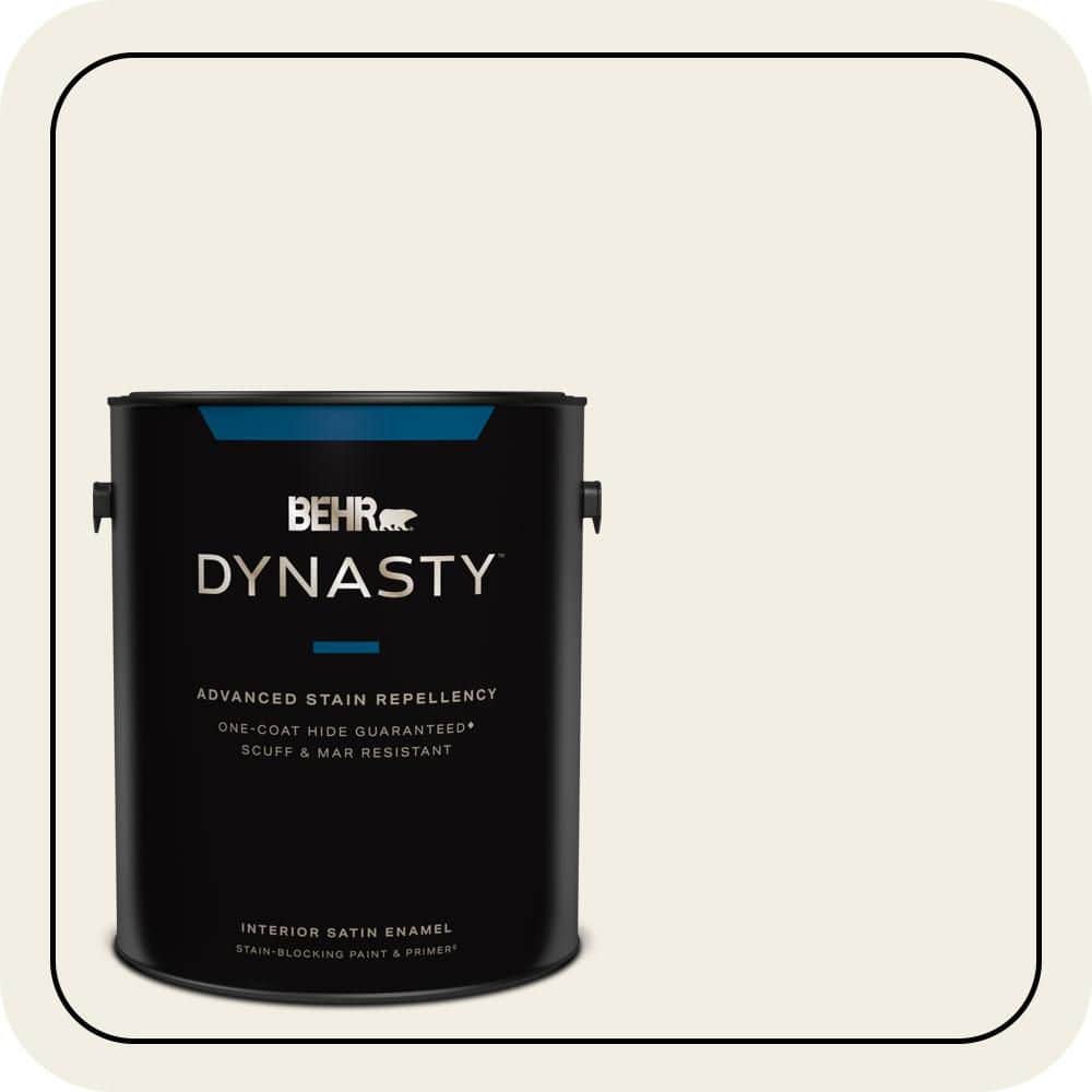 BEHR DYNASTY 1 gal. #750C-1 Ivory Mist Satin Enamel Interior Stain ...