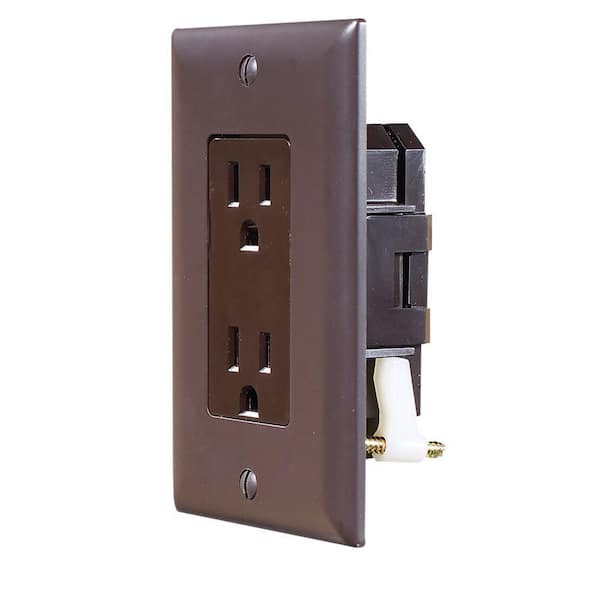 Rv Designer Dual AC Self-Contained Outlet With Cover-Plate - Brown S815 ...