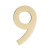 Architectural Mailboxes 4 In. Polished Brass Floating House Number 9 ...