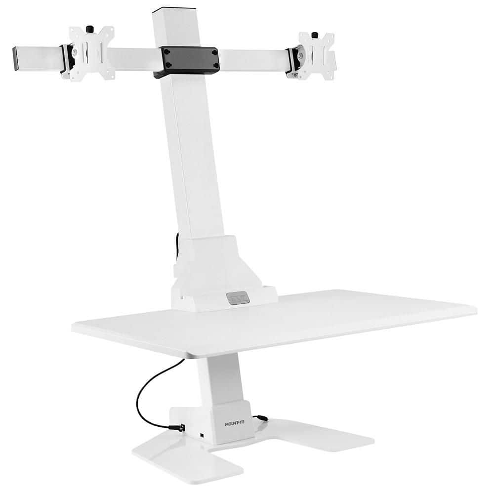 mount-it! 30.12 in. Electric Sit-Stand Desk Converter for 2 Monitors ...