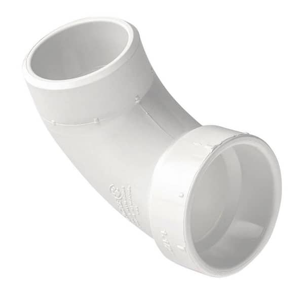 PLUMBFLEX 4 in. PVC DWV Double Combination Wye & 1/8 Bend 45° Elbow Hub ...