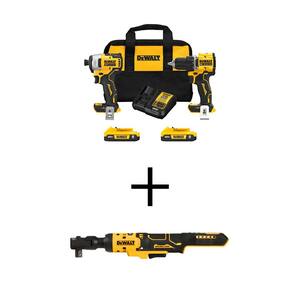 DEWALT ATOMIC 20-Volt MAX Lithium-Ion Cordless Combo Kit (2-Tool) and Compact Recip Saw with (2 ...