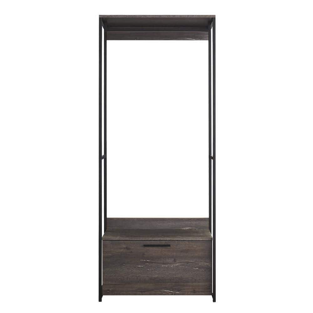 Klair Living Monica 32 in. W Rustic Gray Wood Closet System Walk-in ...