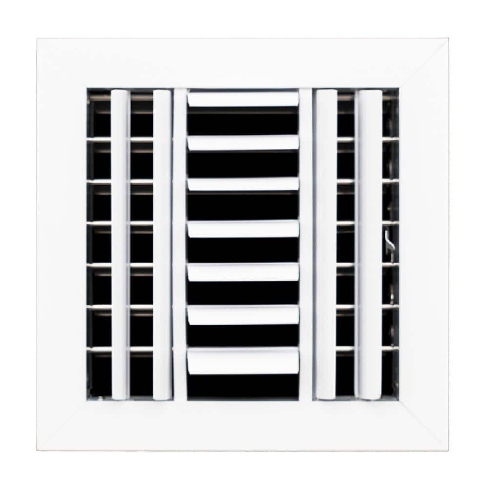 ACLAMINAIRE 10 in. x 10 in. 3-Way Aluminum Ceiling Diffuser in White L ...