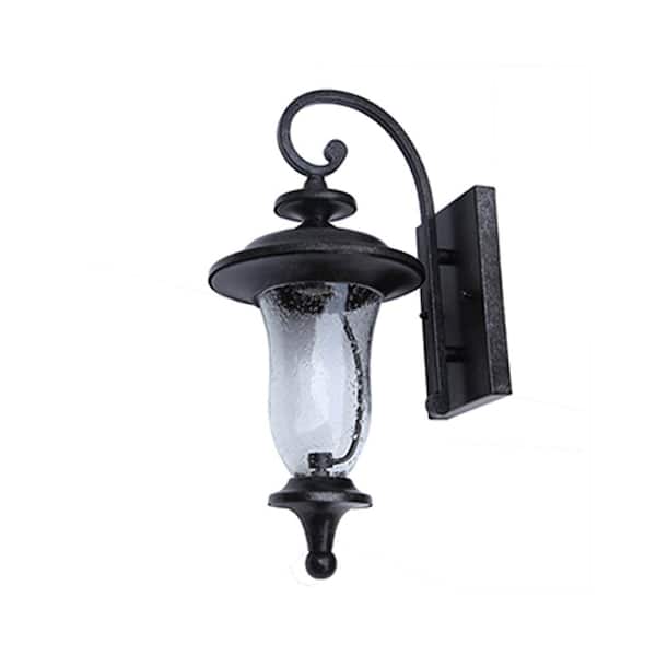 Little Tree Luis Black Dust to Dawn Outdoor Hardwired Lantern Sconce ...