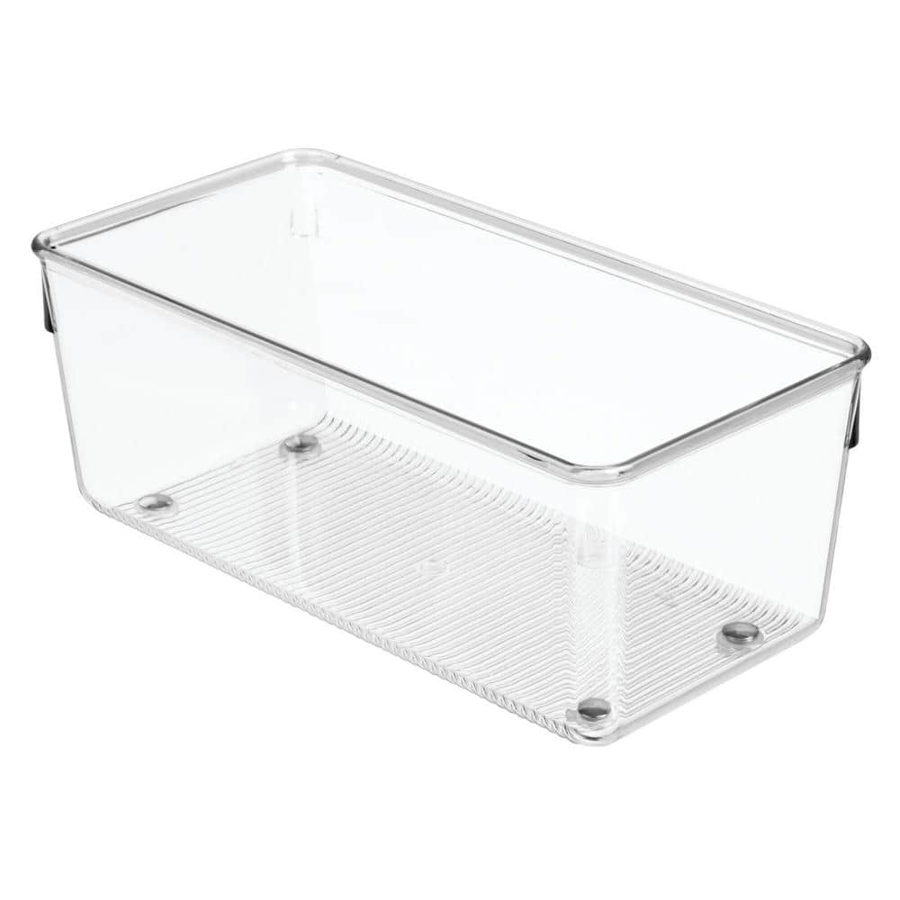 iDesign 4 in. W. x 8 in. x 3 in. Clear Plastic Deep Drawer Organizer ...