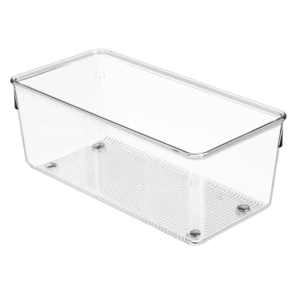 iDesign 4 in. W. x 8 in. x 3 in. Clear Plastic Deep Drawer Organizer ...