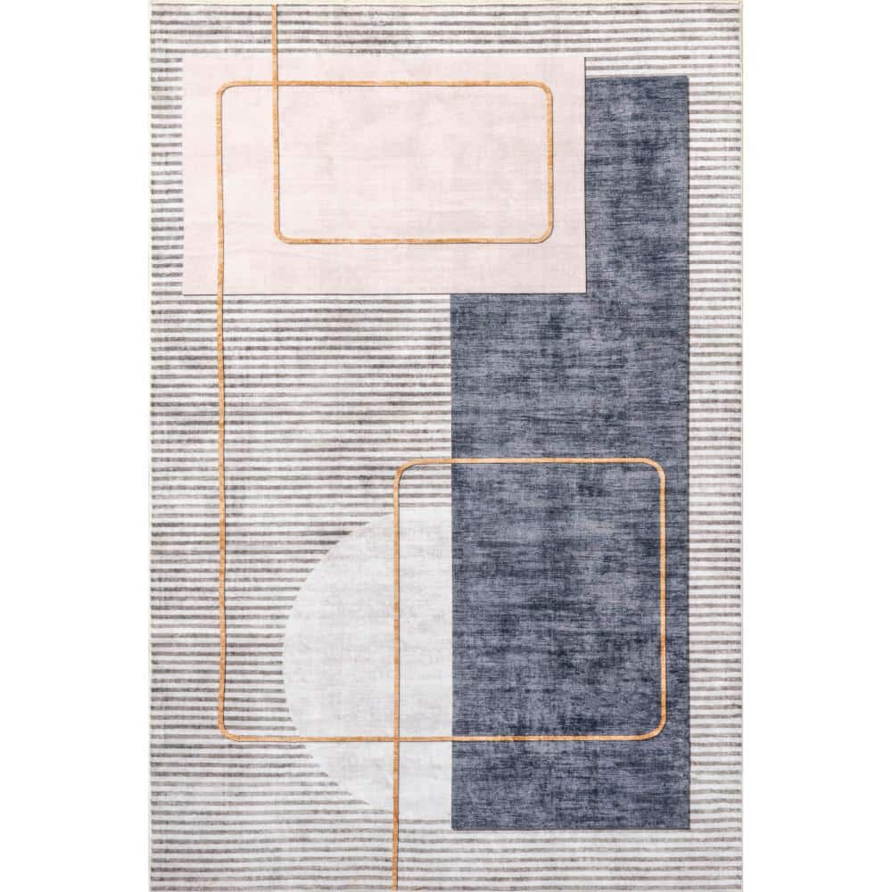 nuLOOM Maja Modern Abstract Machine Washable Multicolor 5 ft. x 8 ft ...