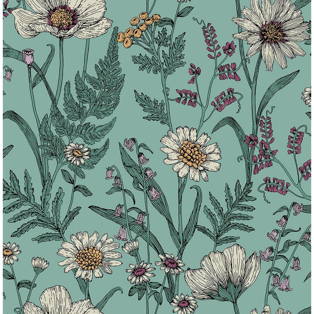 Fine Decor Arden Blue Wild Meadow Matte Non-pasted Paper Wallpaper ...