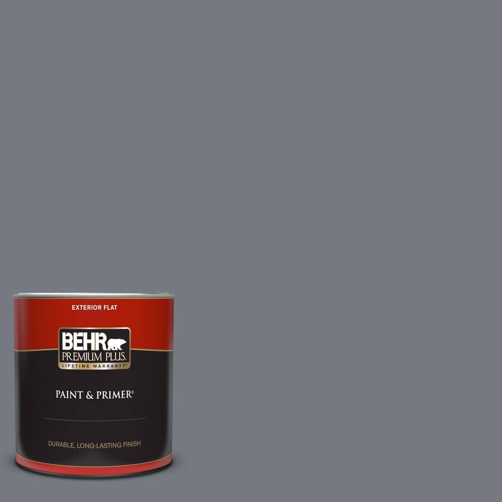 BEHR PREMIUM PLUS 1 qt. #N510-5 Liquid Mercury color Flat Exterior ...