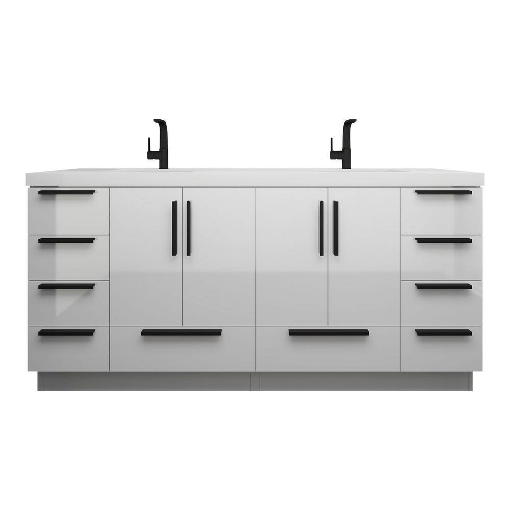 BV Better Vanity Carla 71 in. W x 20 in. D x 35 in. H Double Sink ...