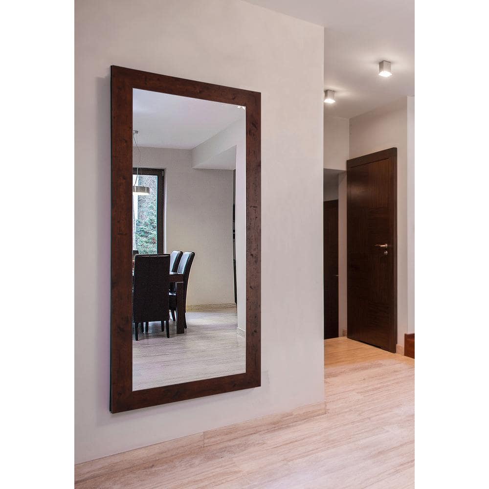 Oversized Rectangle Dark Walnut Classic Mirror (70 in. H x 35 in. W ...
