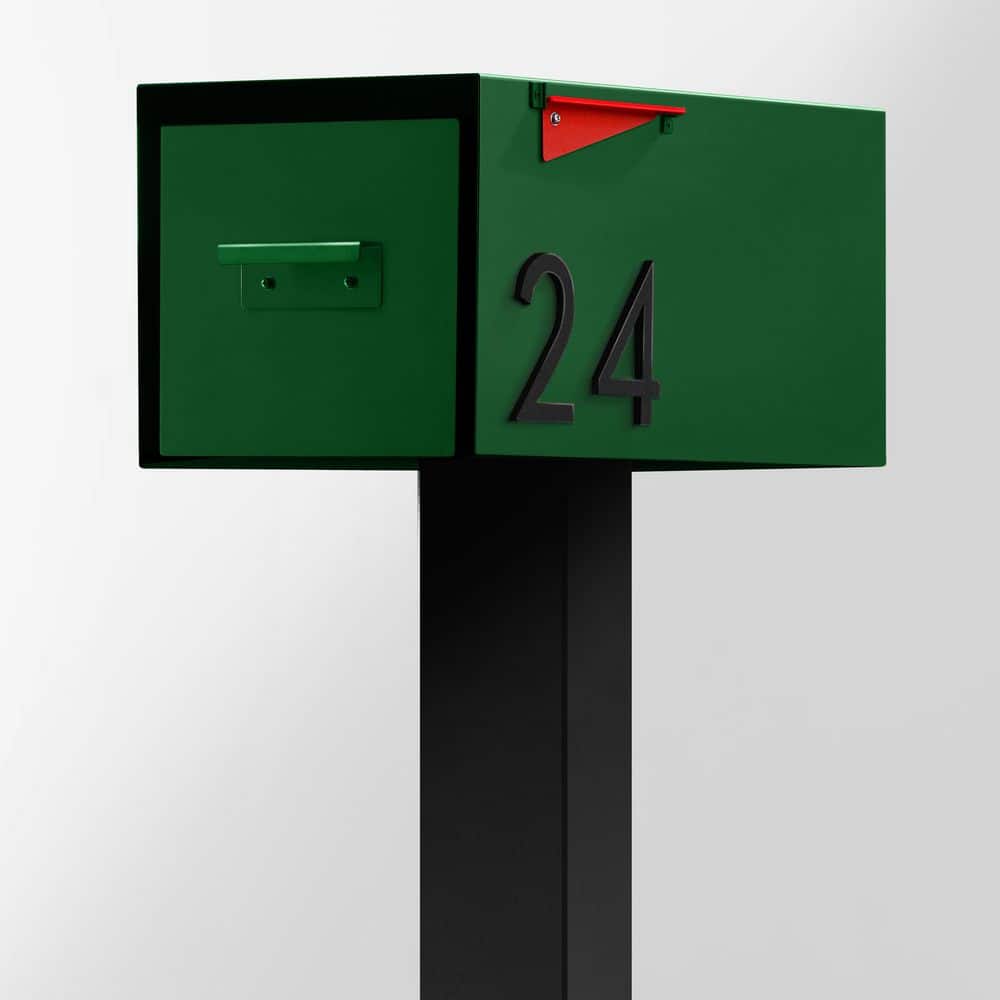 POST & PORCH The Malone Color Series-Green Malone Post Mounted Mailbox ...
