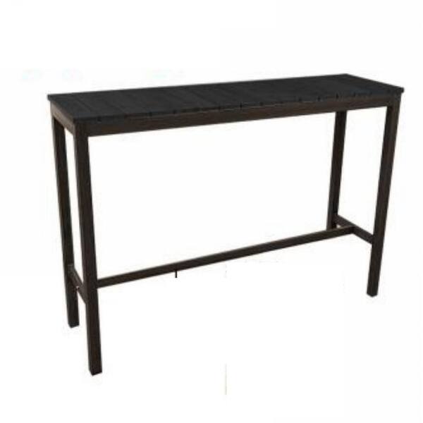 LUE BONA Humphrey 45 in. Black Plastic HDPS Outdoor Bar Table Patio ...
