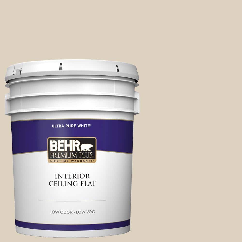 BEHR PREMIUM PLUS 5 gal. #PPU7-10 Roman Plaster Ceiling Flat Interior ...